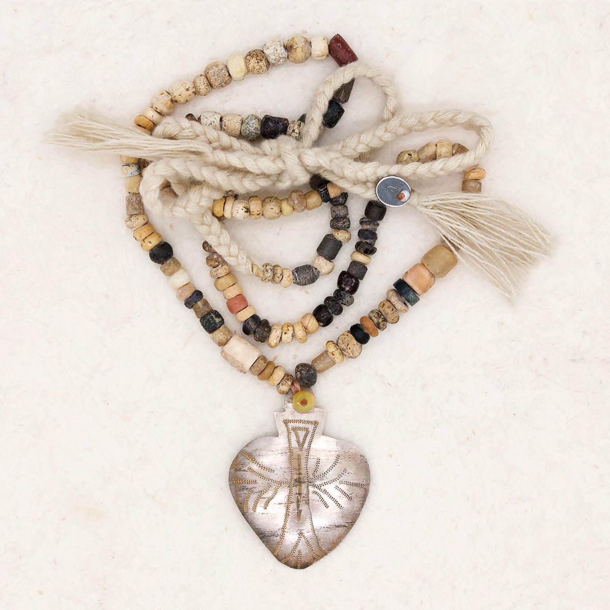 Antique Silver Corazon and Stone Necklace – River Song
